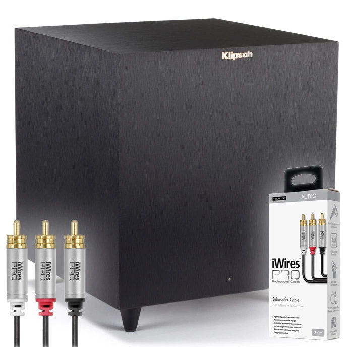 Klipsch R-8SW - subwoofer aktywny 50 W + kabel do subwoofera TECHLINK ...